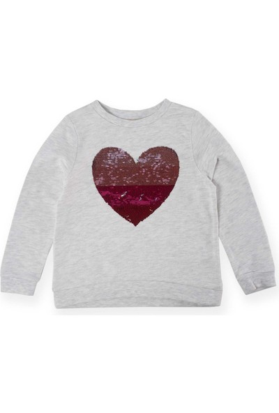 Cigit Pullu Kalpli Kız Badi 3-14 Yaş Gri