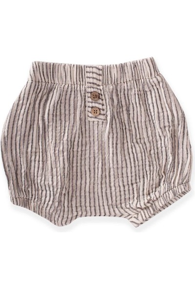 Cigit Sahte Patlı Müslin Şort 0-4 Yaş Ince Çizgili