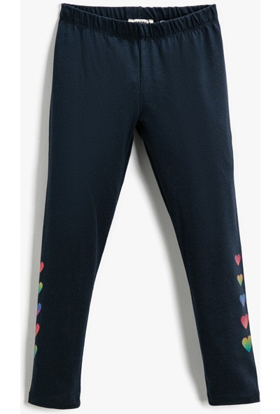 Koton Kalp Baskılı Tayt Beli Lastikli Pamuklu