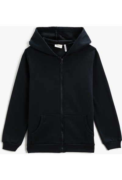 Koton Fermuarlı Kapüşonlu Sweatshirt Cepli