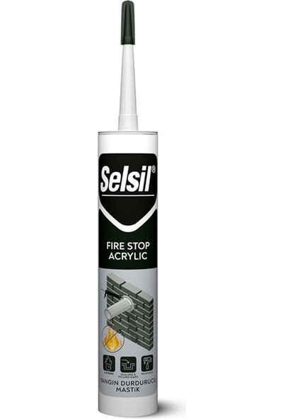 Selsil Yangın Durdurucu Akrilik Mastik Beyaz 290 ml Selsil Yangın Durdurucu Akrilik Mastik Beyaz 290 ml