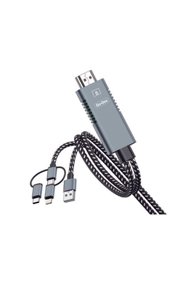 GD-8296 5 In 1 1080P Hd HDMI Kablo Tak Çalıştır Type-C Lightning ve Micro GD-8296 5 In 1 1080P Hd HDMI Kablo Tak Çalıştır Type-C Lightning ve Micro