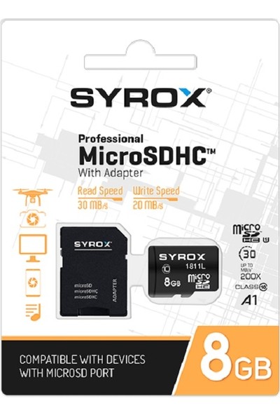 Syrox 8 GB Mikrosd Hafıza Kartı