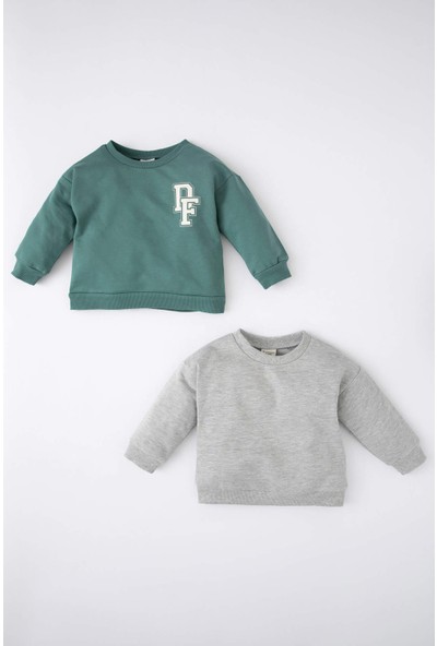 DeFacto Erkek Bebek Regular Fit Slogan Baskılı Bisiklet Yaka 2'li İçi Yumuşak Tüylü Sweatshirt Y1505A222WN DeFacto Erkek Bebek Regular Fit Slogan Baskılı Bisiklet Yaka 2'li İçi Yumuşak Tüylü Sweatshirt Y1505A222WN