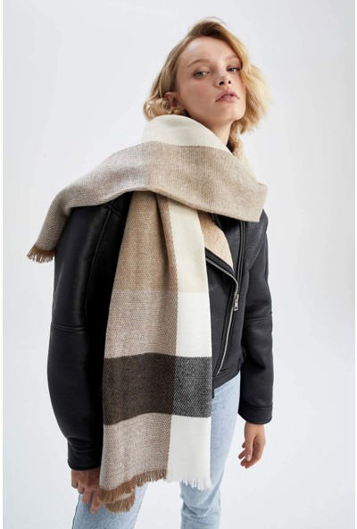 DeFacto Kadın Desenli Püskülü Atkı V0385AZ22WN