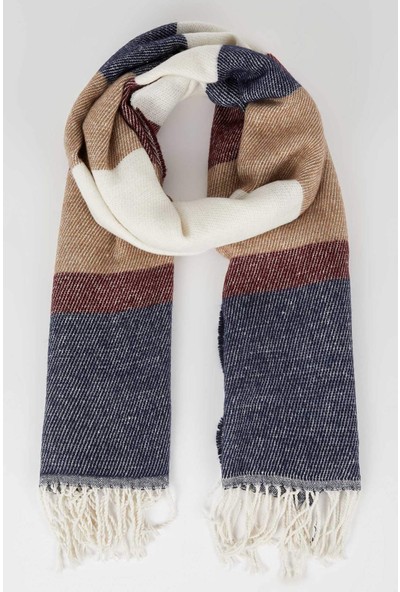 DeFacto Kadın Desenli Püskülü Atkı R7025AZ22WN