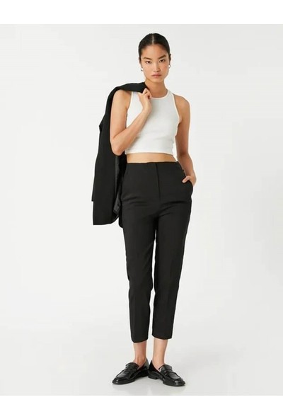 Koton Kadın Klasik Pantolon Siyah 3WAK40127UW