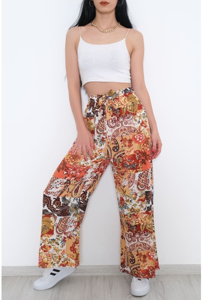 Asel Duru Dokuma Pantolon Bordoçiçekli - 1233.1095.