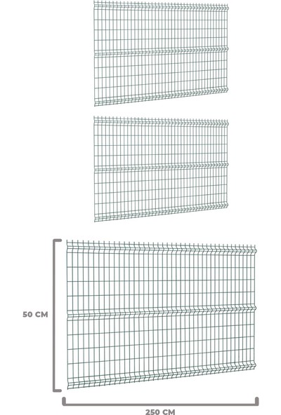 Telfence 3 'lü Panel Çit Teli 50X250 cm Çift Telli Avantaj Paketi (7,5 Metre) Telfence 3 'lü Panel Çit Teli 50X250 cm Çift Telli Avantaj Paketi (7,5 Metre)