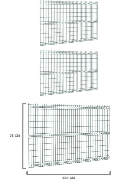 Telfence 3 'lü Panel Çit Teli 75X250 cm Çift Telli Avantaj Paketi (7,5 Metre) Telfence 3 'lü Panel Çit Teli 75X250 cm Çift Telli Avantaj Paketi (7,5 Metre)