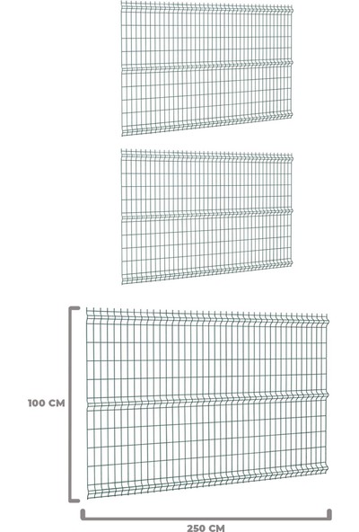 Telfence 3 'lü Panel Çit Teli 100X250 cm Çift Telli Avantaj Paketi (7,5 Metre) Telfence 3 'lü Panel Çit Teli 100X250 cm Çift Telli Avantaj Paketi (7,5 Metre)