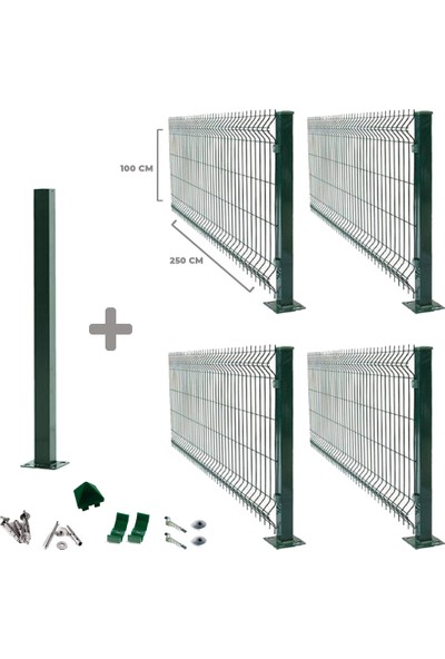 Telfence 4 'lü Panel Çit Takım 100X250 cm Çift Telli + 1 Direk Avantaj Paketi (10 Metre) Telfence 4 'lü Panel Çit Takım 100X250 cm Çift Telli + 1 Direk Avantaj Paketi (10 Metre)