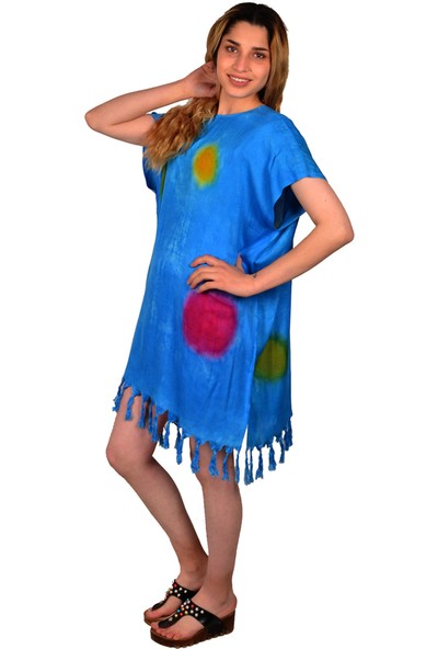 Tokat El Sanatları Mavi Pareo Plaj Elbisesi Tokat El Sanatları Mavi Pareo Plaj Elbisesi