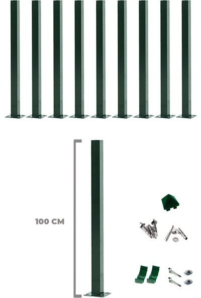 Telfence Panel Çit Direği 100 cm Aksesuarlı (10 Adet) Telfence Panel Çit Direği 100 cm Aksesuarlı (10 Adet)
