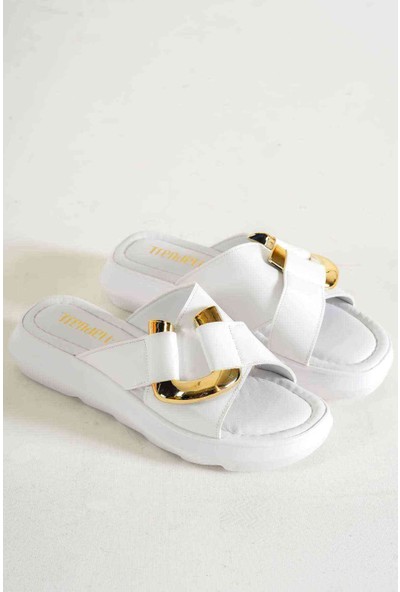 Mevese Beyaz Günlük Kadın Terlik