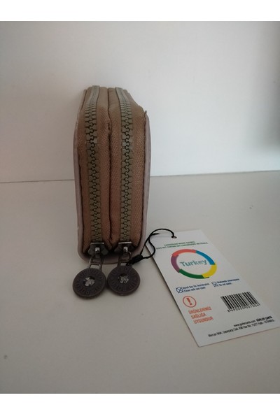 Mavi Klınkıl Çift Fermuarlı Cüzdan