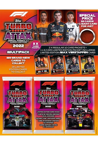 Mythos Cards Formula 1 Turbo Attax / Çoklu Paket - Verstappen (Turuncu Versiyon) Mythos Cards Formula 1 Turbo Attax / Çoklu Paket - Verstappen (Turuncu Versiyon)