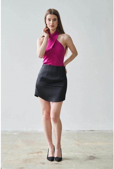 Mini Saten Etek - Siyah