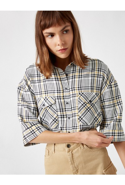 3/4 Kol Ekose Cepli Gömlek