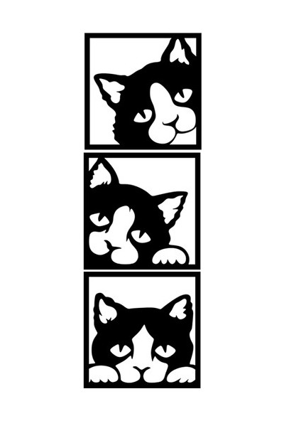Yakamoz 3 Lü Kedi Ahşap Tablo Yakamoz 3 Lü Kedi Ahşap Tablo