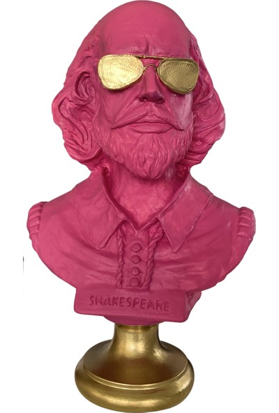 Livado Shakespeare Pembe Altın Dekoratif Biblo Heykel Livado Shakespeare Pembe Altın Dekoratif Biblo Heykel