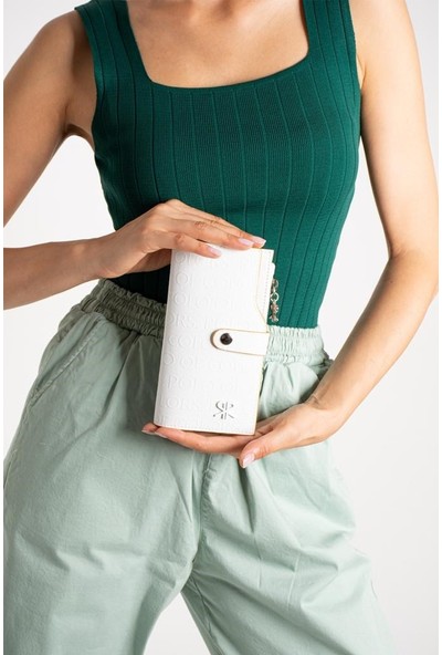 Paul Brand Beyaz Kadın Çok Bölmeli Cüzdan HS8020