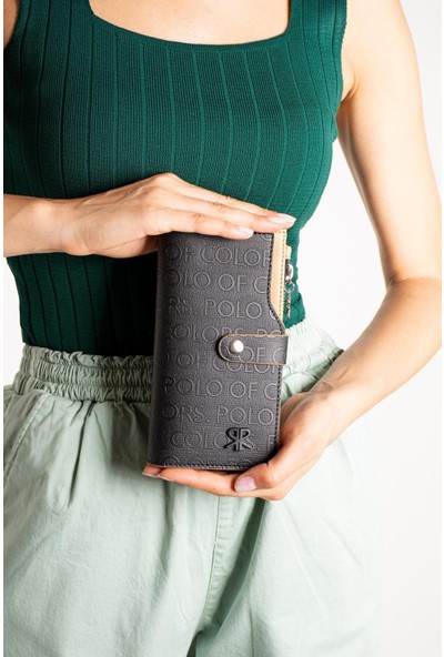 Paul Brand Siyah-Taba Kadın Çok Bölmeli Cüzdan HS8020