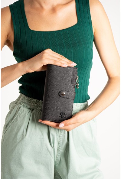 Paul Brand Siyah Kadın Çok Bölmeli Cüzdan HS8020