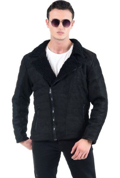 Zager Erkek Yaka Kürklü Süet Mont