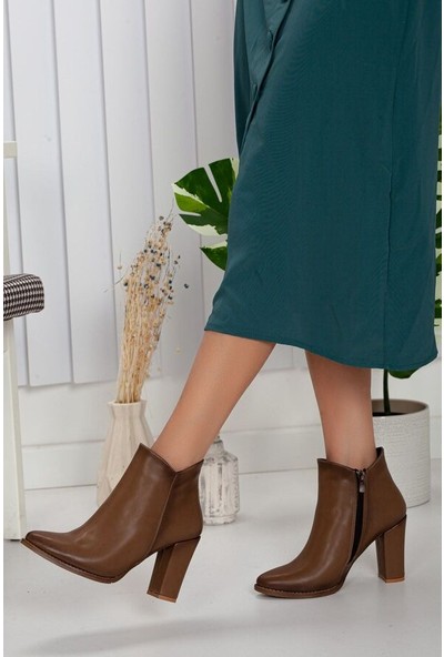 Pabucmarketi Kadın Vizon Deri Bot
