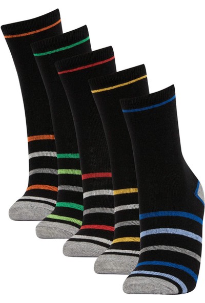 DeFacto Erkek Çocuk Pamuklu 5'li Uzun Çorap R9608A6NS DeFacto Erkek Çocuk Pamuklu 5'li Uzun Çorap R9608A6NS