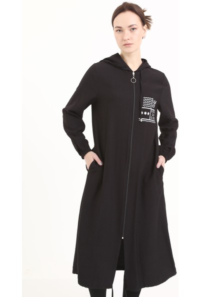 Rays Nakışlı Kap Siyah