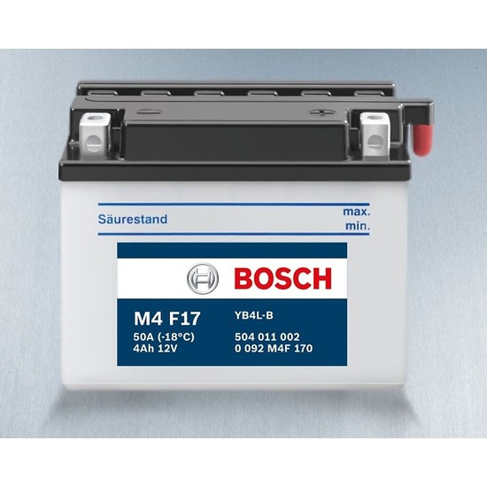 Bosch M4 F17 12 V 4 Amper YB4L-B M4F17 Motosiklet Akü Fiyatı
