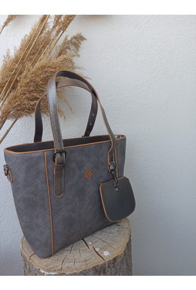 Morlin Polo Sırt Çantası Hediyeli Gri El ve Omuz Çantası