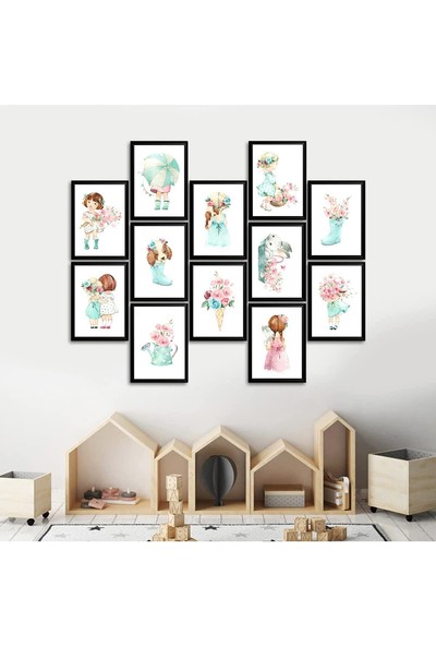 Hector Emporium Gelsindekor 12 Parça Çerçeve Görünümlü Mdf Tablo Seti 10X15 PRC-12-1389