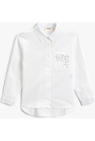Koton Nakışlı Cepli Gömlek Uzun Kollu Pamuklu Koton Nakışlı Cepli Gömlek Uzun Kollu Pamuklu