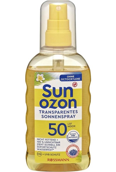 Sun Ozon Sunozon Güneş Spreyi Spf 50 Transparan 200 ml Sun Ozon Sunozon Güneş Spreyi Spf 50 Transparan 200 ml