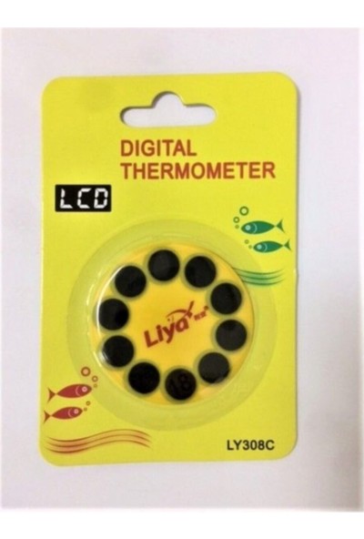 Liya Dijital Yapışkanlı Akvaryum Derecesi Thermometer LCD