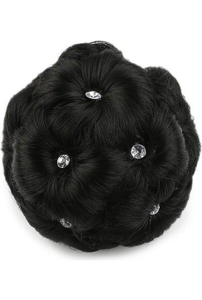 Taşlı Topuz Toka - Siyah Taşlı Topuz Toka - Siyah