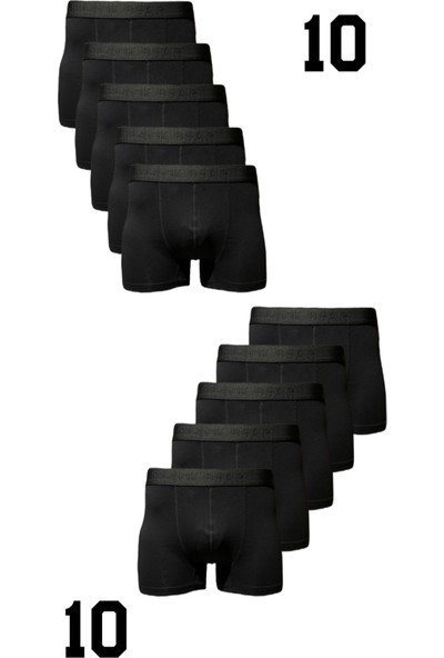 Black Bear Erkek Boxer Likralı Ultra Rahat 10'lu Siyah Paket Black Bear Erkek Boxer Likralı Ultra Rahat 10'lu Siyah Paket