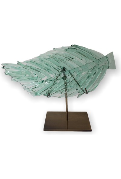 Kadu Konsept Cam Yaprak Şeffaf Yeşil Dekoratif Obje Ev Aksesuarları&dekorasyonu 32X24CM