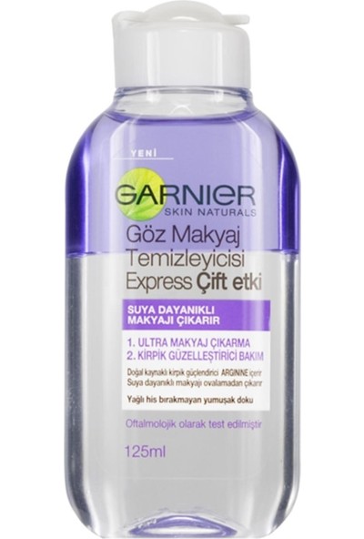 Garnier Göz Makyaj Temizleyicisi Express Çift Etki 125 ml Garnier Göz Makyaj Temizleyicisi Express Çift Etki 125 ml