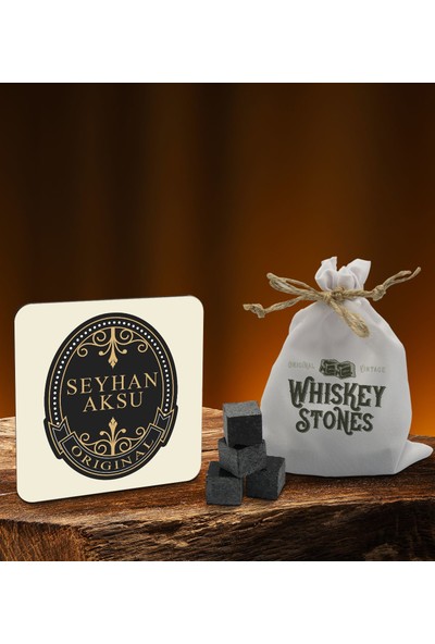 Bk Gift Kişiye Özel Ahşap Bardak Altlığı ve 6’lı Granit Viski Taşı Hediye Seti - Model 5 Bk Gift Kişiye Özel Ahşap Bardak Altlığı ve 6’lı Granit Viski Taşı Hediye Seti - Model 5