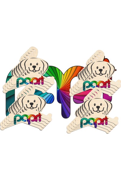 Köpek Figürlü5 Li Çocuk Elbise Askısı