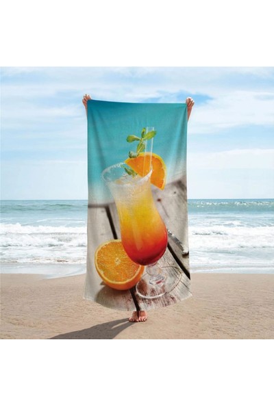 Linotti Canlı Dijital Baskı Kadife Plaj Havlusu