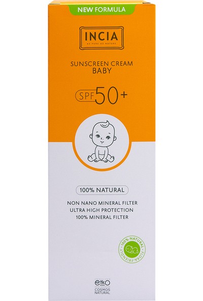 Incia Bebek Için Güneş Kremi Gkf 50+Güvenli Güneş Filtreleri 50ML