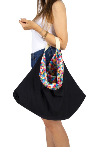 EveryMono İki Renkli Kumaş Çanta