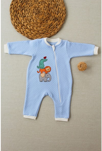 Fil, Aslan, Timsah ve Kuş Detaylı Bebek Uyku Tulumu - Erkek (Mavi) Fil, Aslan, Timsah ve Kuş Detaylı Bebek Uyku Tulumu - Erkek (Mavi)