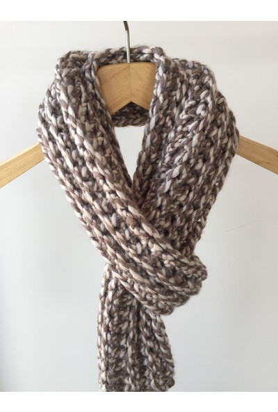 Mora Knit El Örgüsü Sütlü Kahve Erkek Atkı Mora Knit El Örgüsü Sütlü Kahve Erkek Atkı