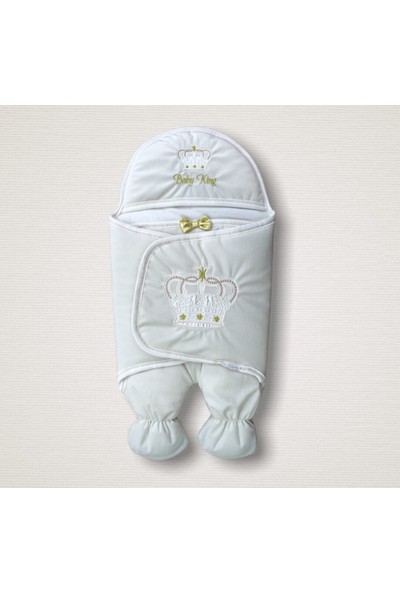 Kral Bebek 4 Mevsim Ayaklı Kundak - Erkek (Ekru)